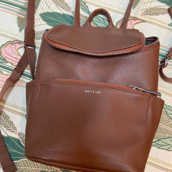 Matt & Nat | Bags | Matt Nat Brown Mini Backpack Vegan Leather | Poshmark